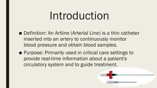 CNE Artline System in ICU. Care of arterial line in ICU and what need ...