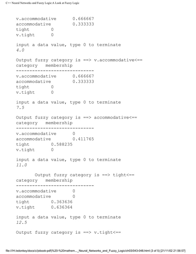 C++ neural networks and fuzzy logic