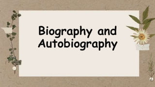 CNF-L3-W3-Biography-and-Autobiography.pptx | Biographies | Genres