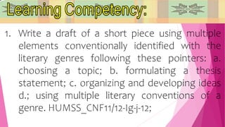 Creative Nonfiction (Senior High School Specialized Subject- Academic ...
