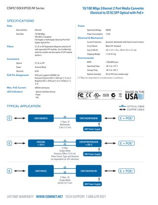 ComNet CNFE1003POEMM Data Sheet | PDF