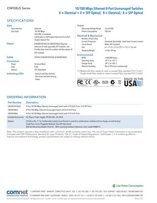 ComNet CNFE8US Data Sheet | PDF