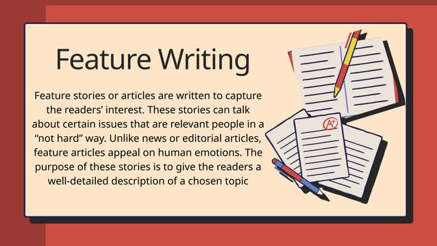 Definition of Feature Story and its types | PPTX