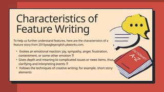 Definition of Feature Story and its types | PPTX