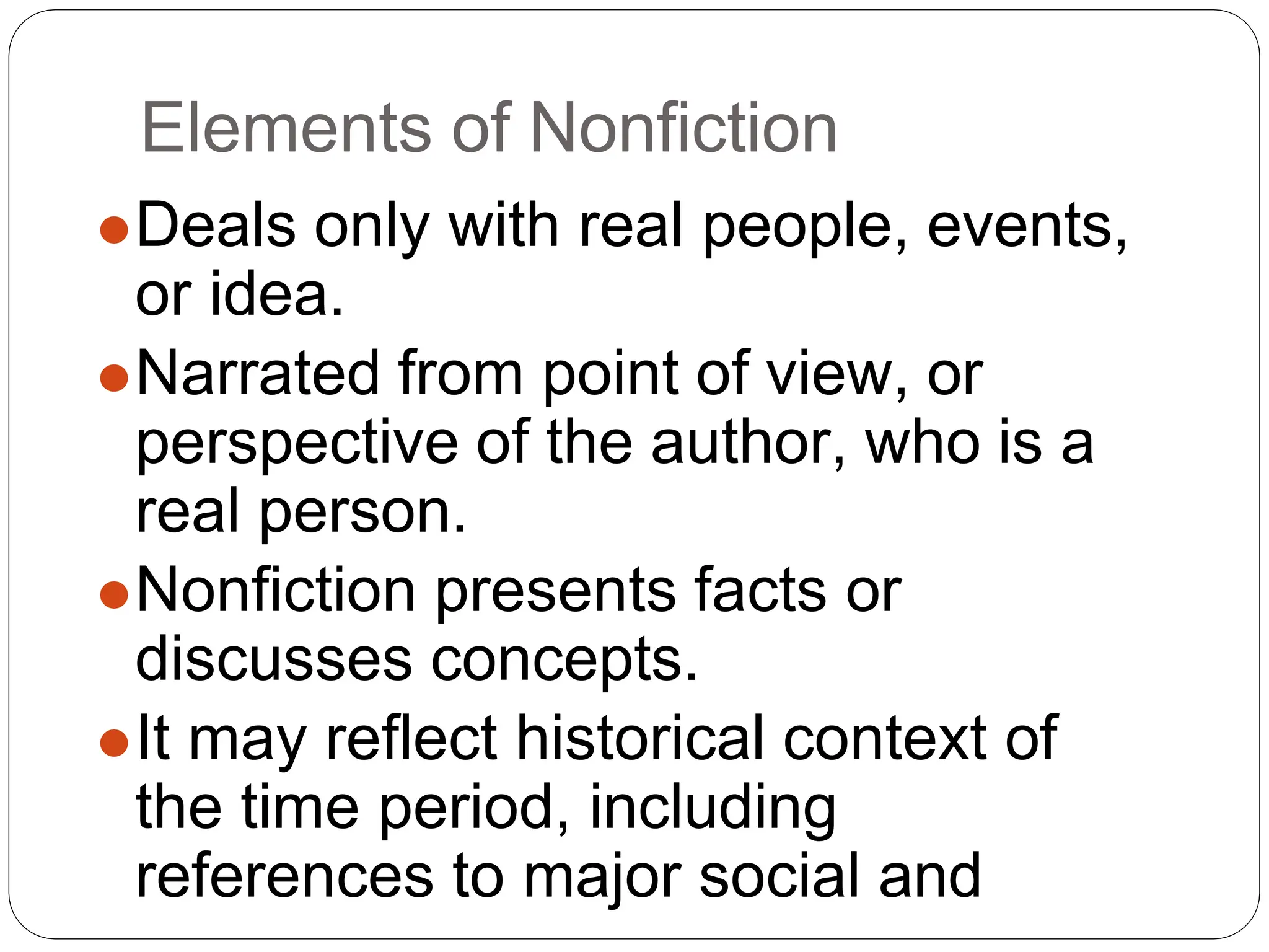 Creative Nonfiction Lesson 1- Literary Genres | PPTX