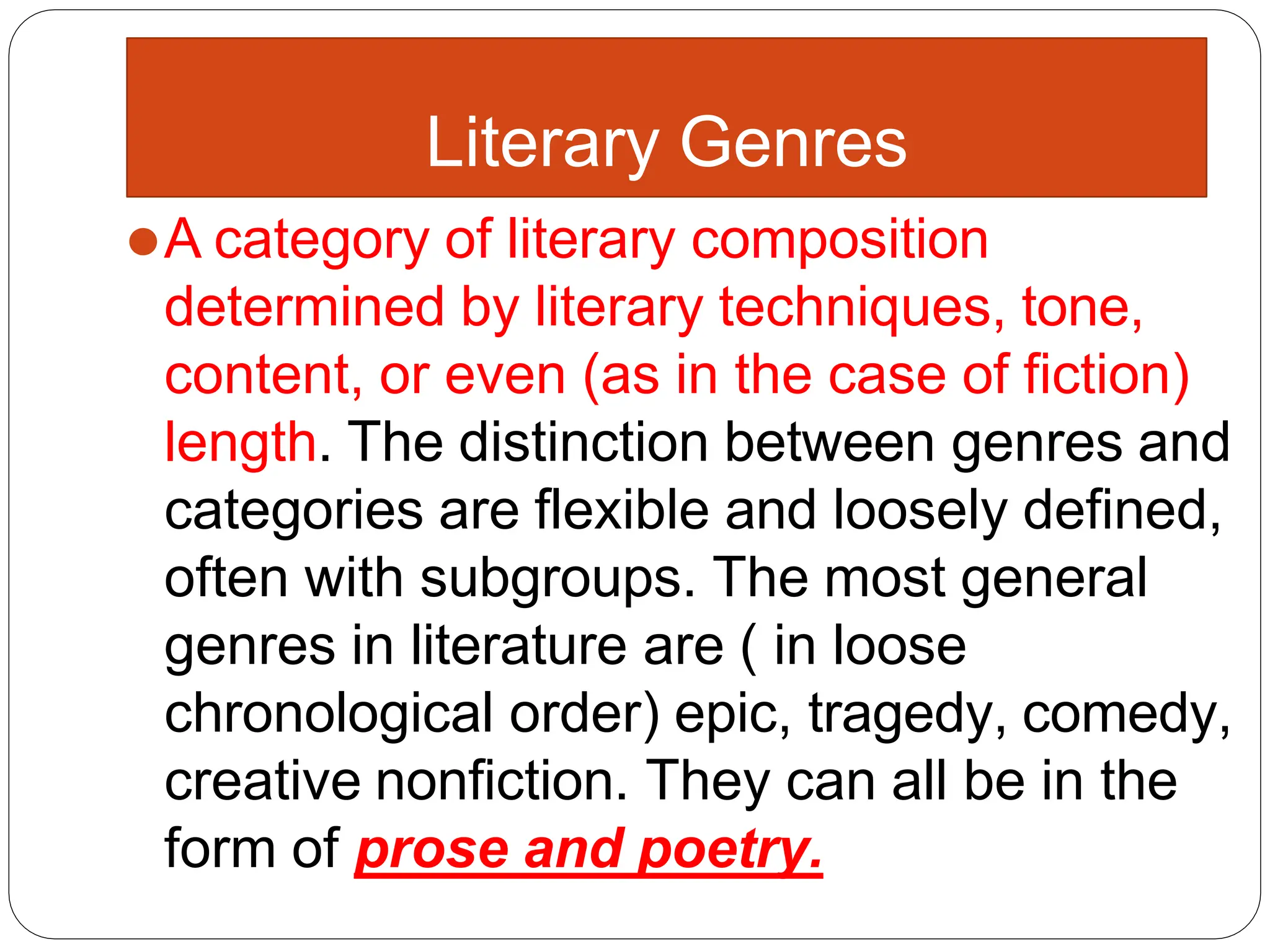 Creative Nonfiction Lesson 1- Literary Genres | PPTX