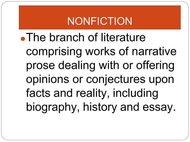 Creative Nonfiction Lesson 1- Literary Genres | PPTX