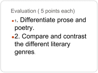 Creative Nonfiction Lesson 1- Literary Genres | PPTX