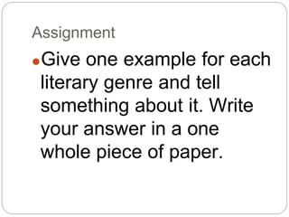 Creative Nonfiction Lesson 1- Literary Genres | PPTX