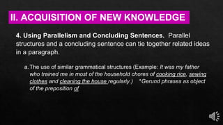 CNF Lesson 8 writing Coherent & Organized Paragraphs.pptx | Homework ...
