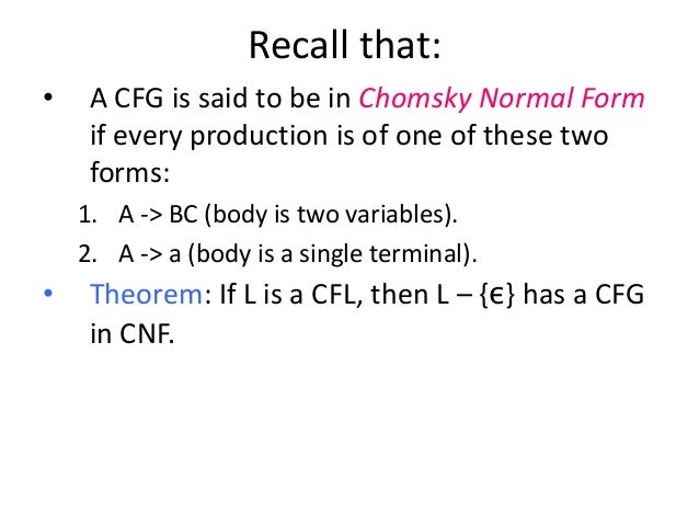 Chomsky Normal Form