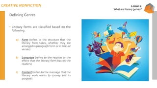CNF_Slide_Lesson 2 - What are Literary Genres | PPTX