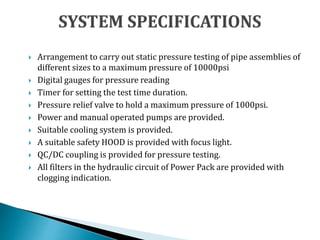Hydraulic Pressure Testing Rig | PPTX
