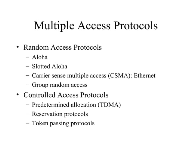 MULTIPLE ACCESS PROTOCOL COMPUTER NETWORKS | PPT