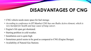 Cng as alternate to gasoline | PPTX