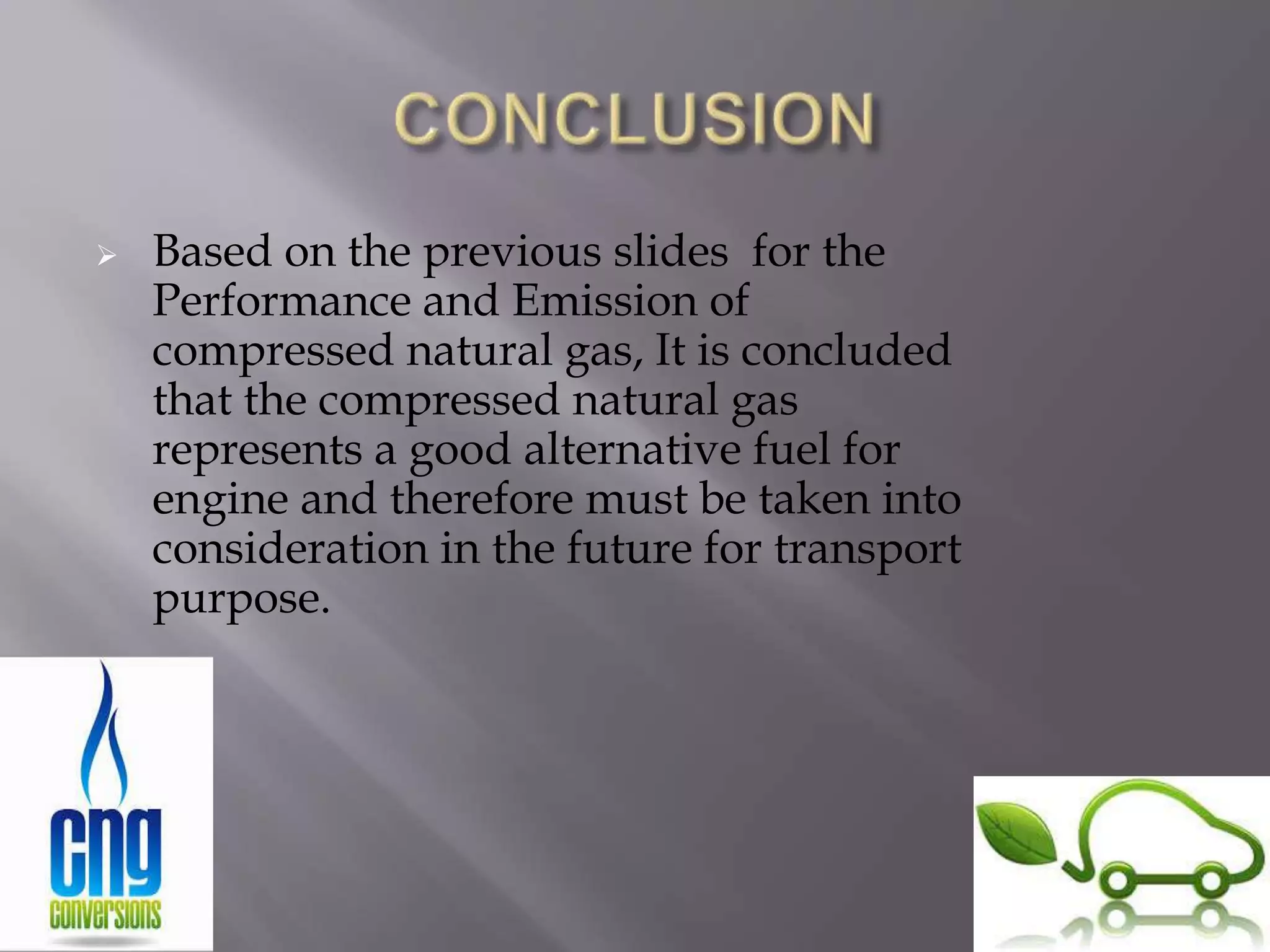 compressed natural gas as a fuel | PPTX