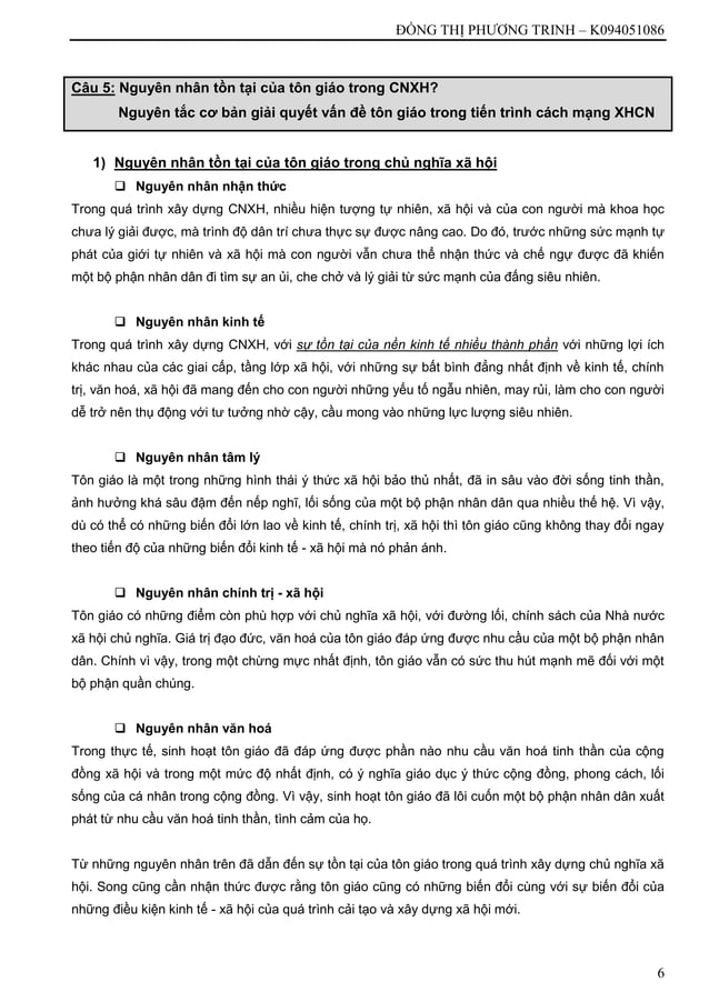 đề Cương cnxhkh | PDF