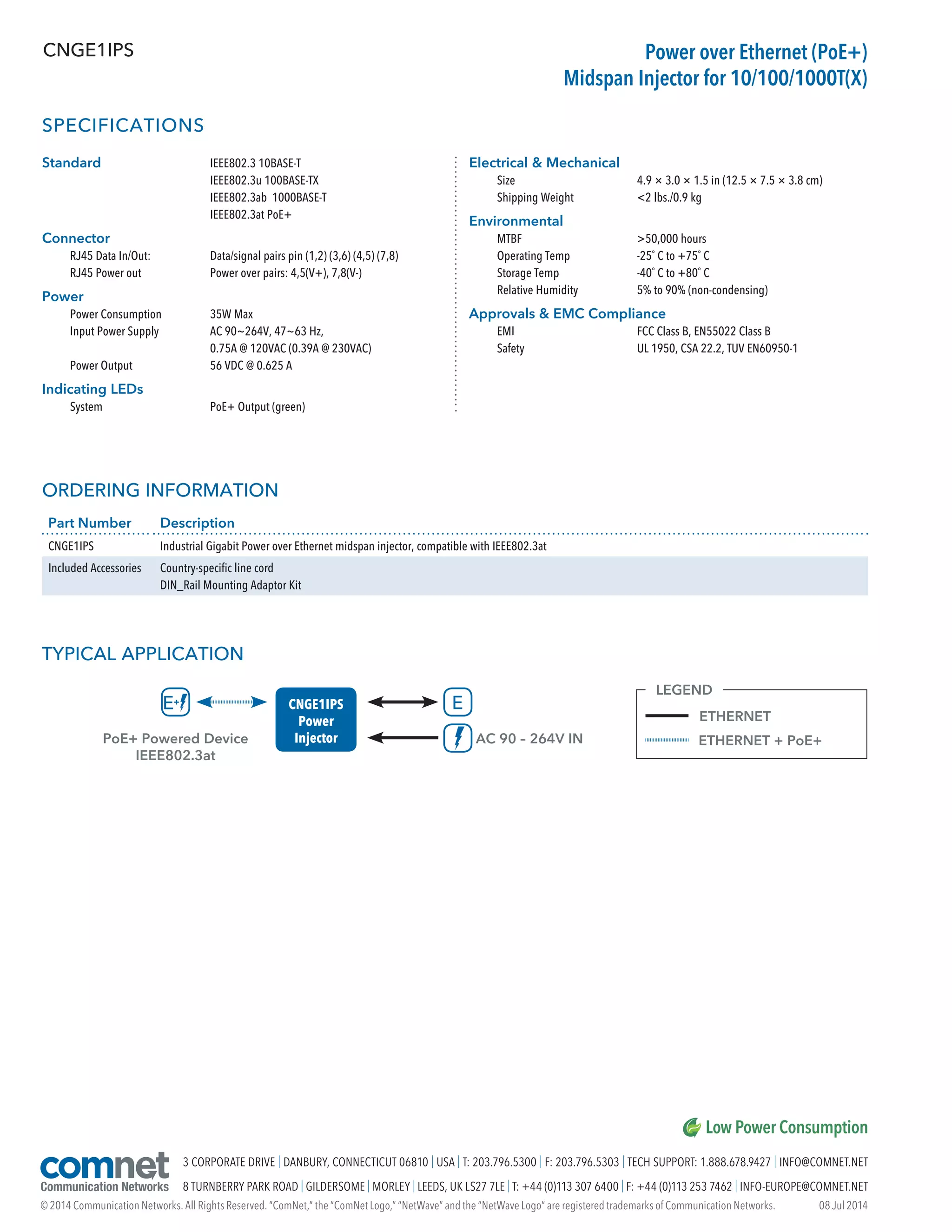 ComNet CNGE1IPS Data Sheet | PDF