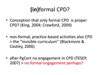 Get involved!!! participatory bite-size CPD, cross-institutional ...