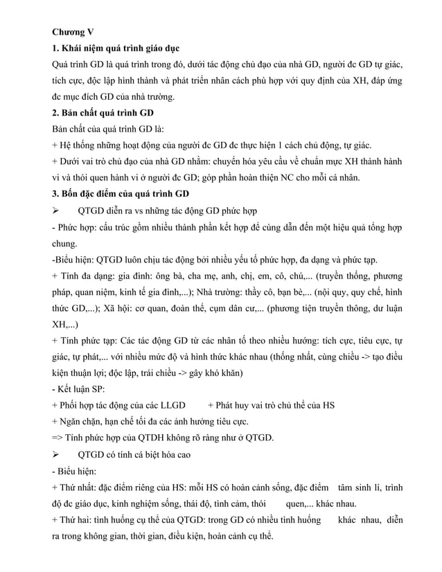 Đề cương ôn tập giáo dục học 1 | DOC