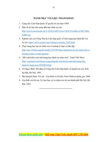 Đề cương nghiên cứu thực trạng bạo hành trẻ em tại TPHCM.docx
