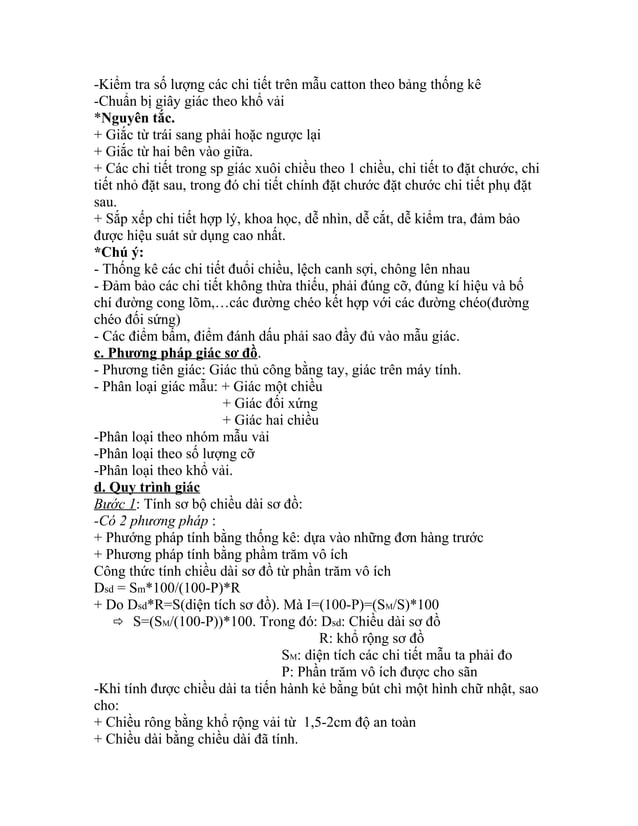 [Công nghệ may] tài liệu về chuẩn bị sản xuất trong ngành may | DOC