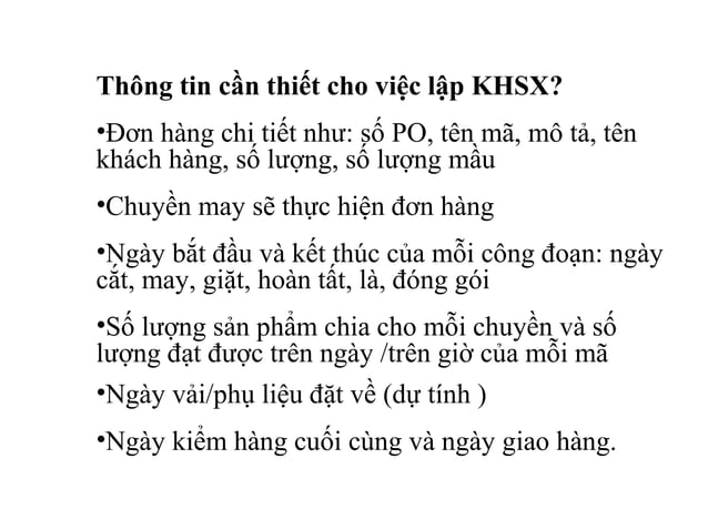 [Công nghệ may] tài liệu về merchandising quản lý đơn hàng | PPT