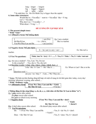 Cương ôn thi hkii tiếng anh lớp 6 | PDF