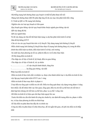 đề Cương ôn thi quy hoạch | DOCX