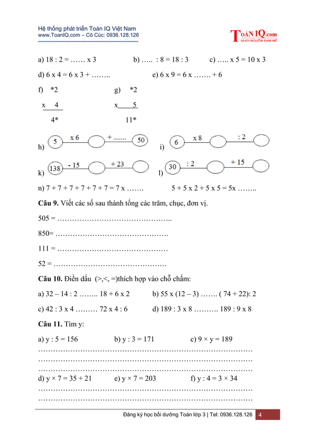 de-cuong-on-tap-hk1-toan-lop-3 | PDF