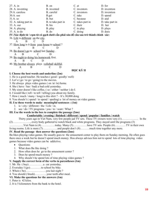 Cương ôn tập hkii tiếng anh lớp 7 | PDF