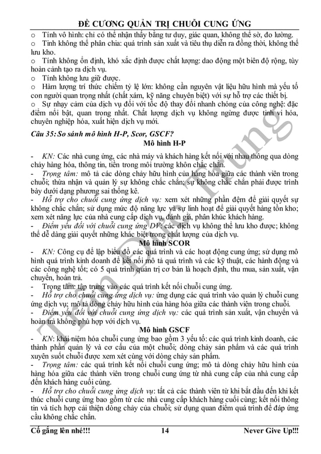 đề Cương quản trị chuỗi cung ứng final | PDF