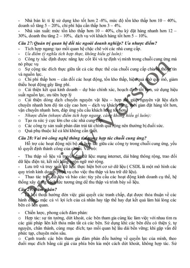 đề Cương quản trị chuỗi cung ứng preview | PDF