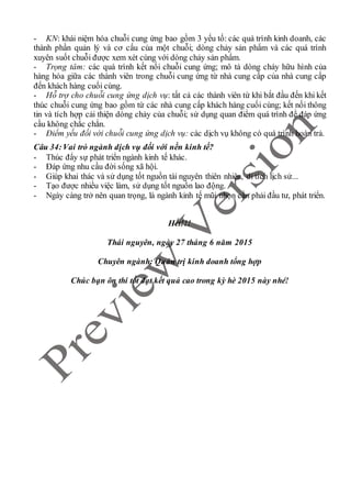 đề Cương quản trị chuỗi cung ứng preview | PDF