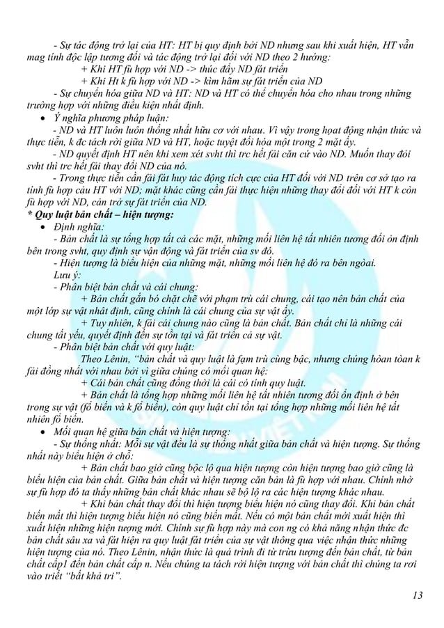 đề Cương triết học mác lê nin | PDF