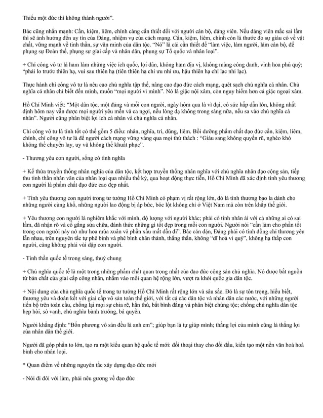 đề Cương và đáp án tham khảo môn tư tưởng hồ chí minh | DOC