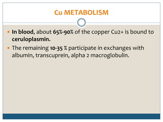 Copper in health and disease - Dr Srinivas Sankaranarayanan | PPT