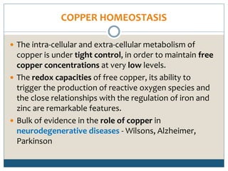 Copper in health and disease - Dr Srinivas Sankaranarayanan | PPTX