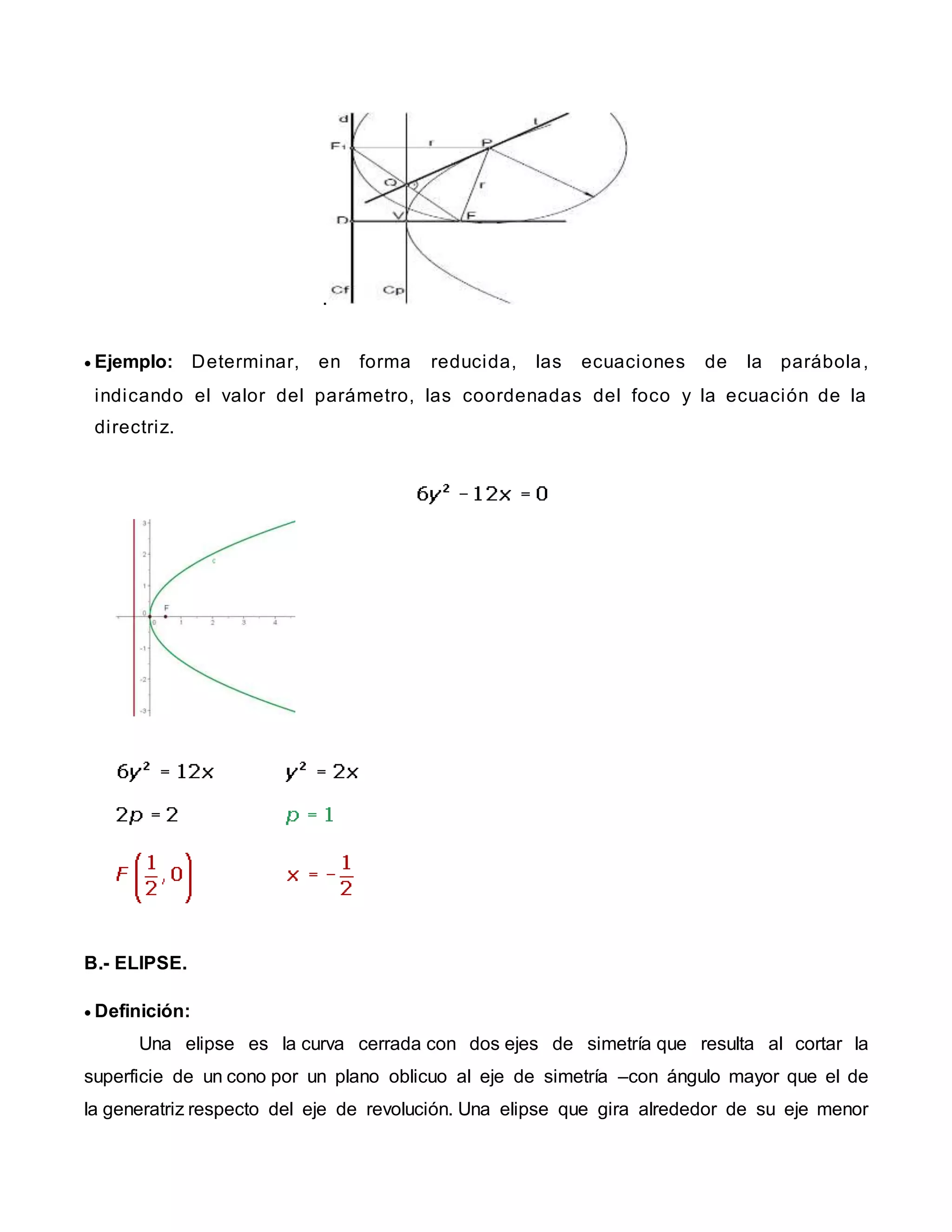Cónicas, ecuaciones paramétricas y coordenadas polares | DOCX