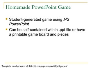 Using PowerPoint as a game design tool in science education. | PPT