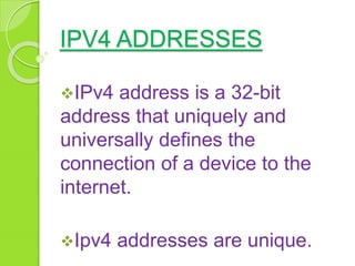 Cn ipv4 addressing | PPTX