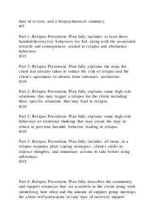 CNL-501 Relapse Prevention PlanRead the Jed case study an | DOCX