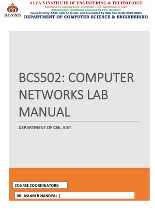 Comprehensive Computer Networks Laboratory Manual (BCS502) – A Practical Guide to Network Design ...