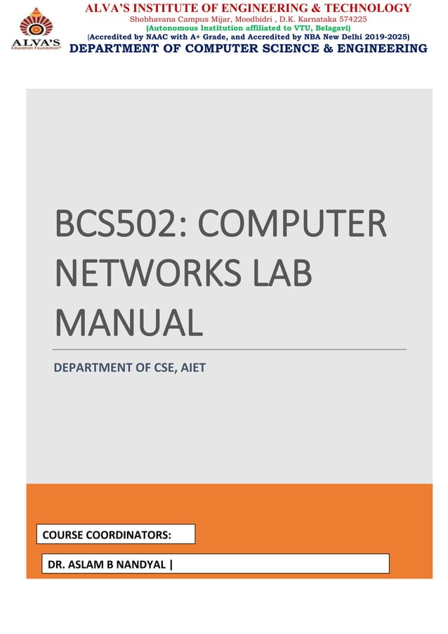 Comprehensive Computer Networks Laboratory Manual (BCS502) – A Practical Guide to Network Design ...