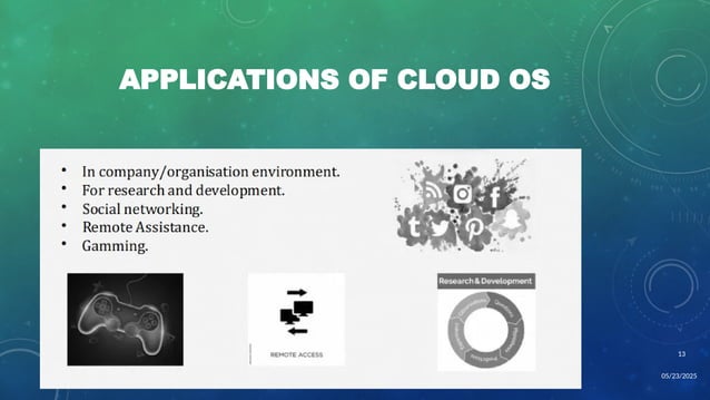 Cloud operating system, architecture and applications | PPTX