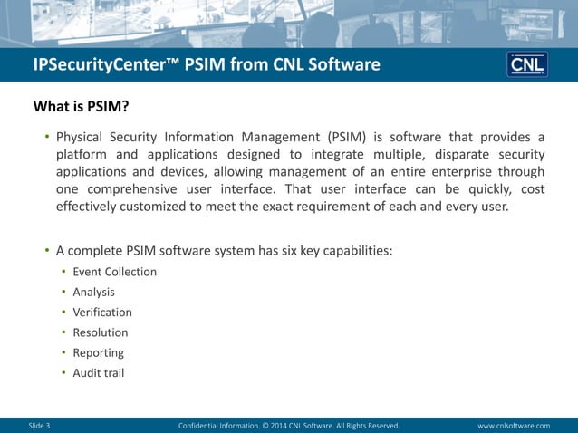 CNL Software - IPSecurityCenter Presentation | PPT
