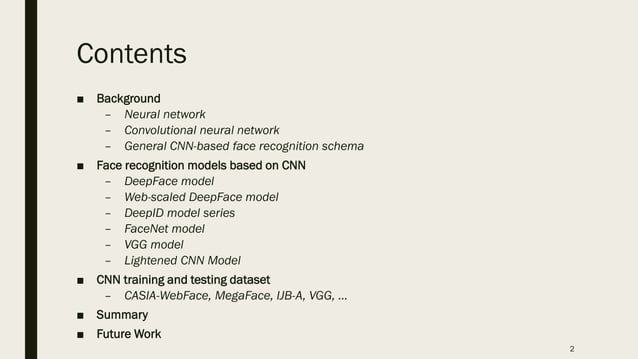 Face Recognition Methods based on Convolutional Neural Networks | PDF