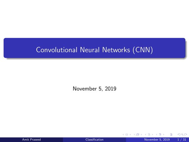 Convolutional Neural Networks | PPT