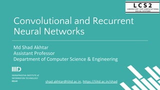 Convolutional and Recurrent Neural Networks | PPT