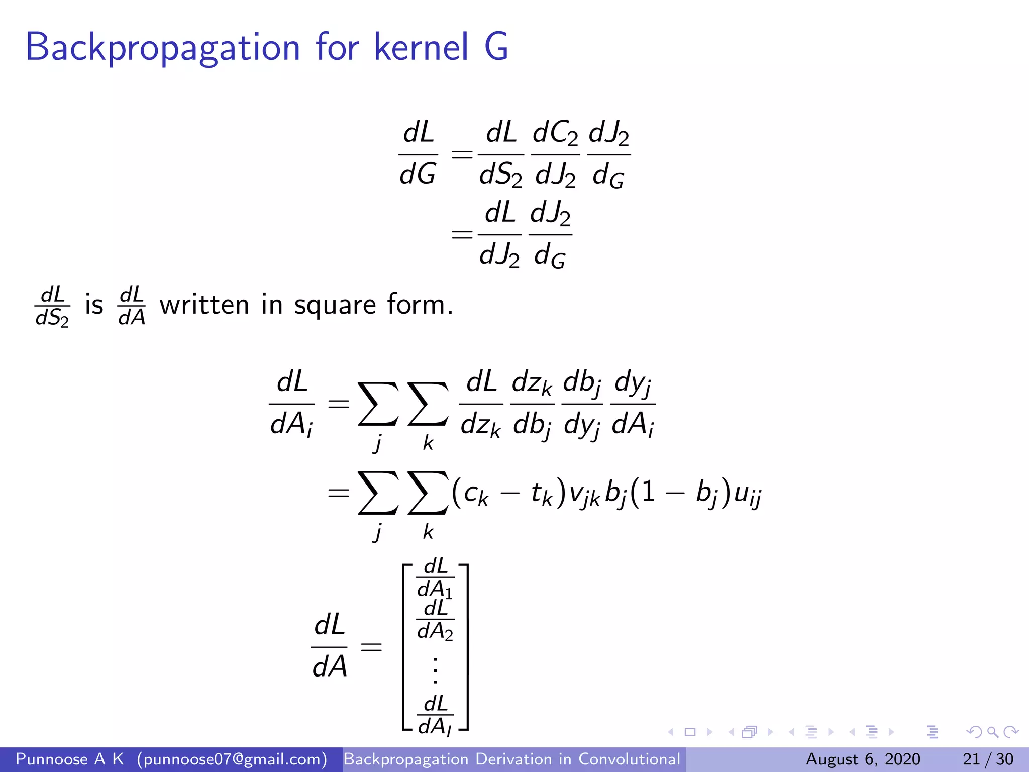 Convolutional neural network backpropagation derivation | PPT Convolutional neural network backpropagation derivation | PPT